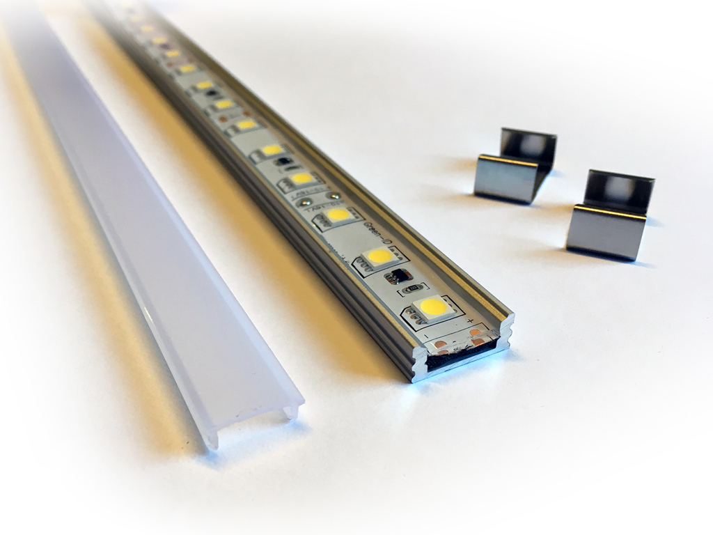LED High-Power strip 2 m. inkl. alu-skinner 12V (10-16V DC)